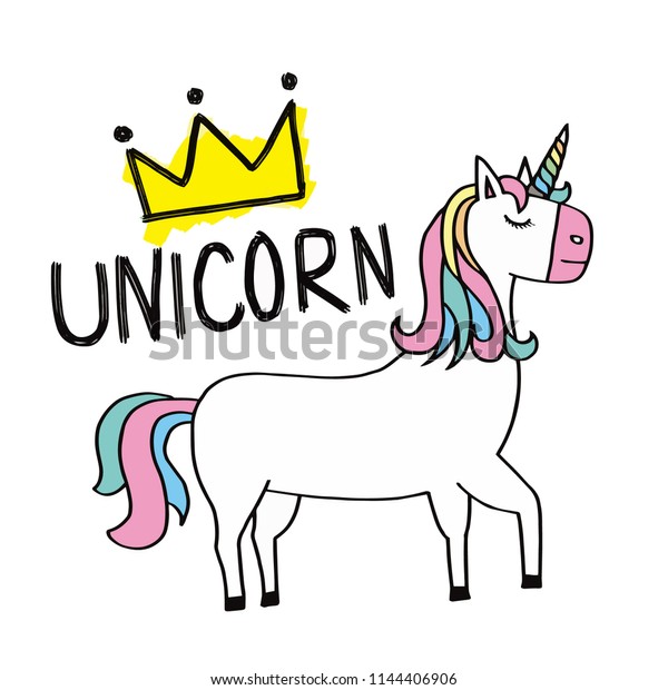 Cute Unicorn Facevector Cartoon Character Illustrationdesign Stock ...