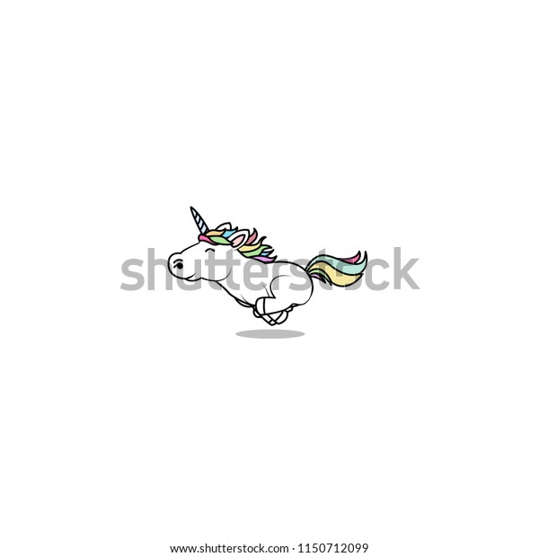 Cute Unicorn Running Vector Illustration Stock Vector (Royalty Free ...