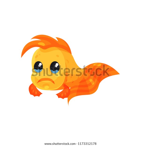 Cute Upset Goldfish Funny Fish Cartoon Stock Vector (Royalty Free ...
