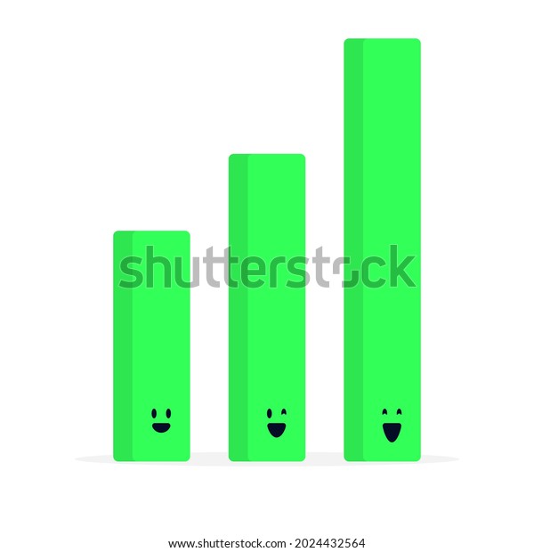 Cute Uptrend Bullish Bar Chart Flat Stock Vector (Royalty Free ...