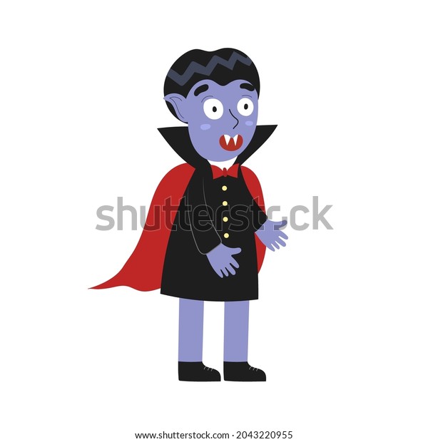 Cute Vampire Fangs Black Suit Halloween Stock Vector (Royalty Free ...