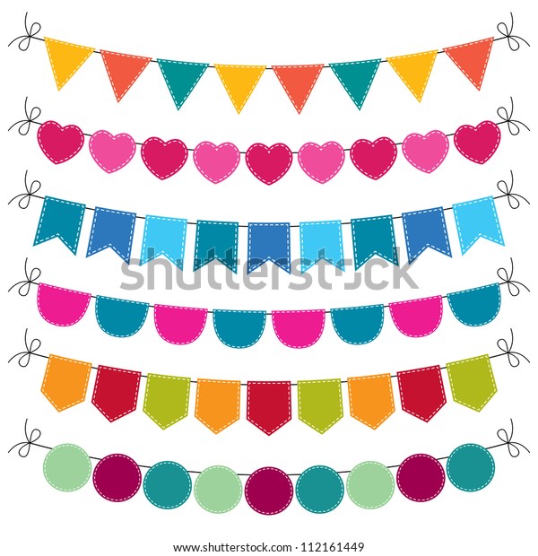 Cute Vector Bunting Set Stock Vector (Royalty Free) 112161449