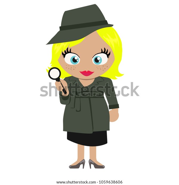 Cute Vector Cartoon Detective Commissar Woman Stock Vector (Royalty ...