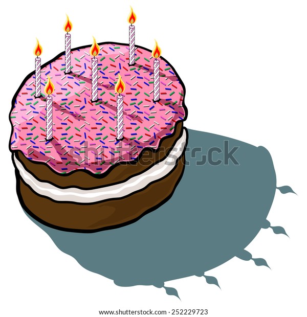 Cute Vector Cartoon Iced Frosted Cake Stock Vector (Royalty Free ...