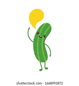 Cute Vector Cartoon Style Cucumber Character Stock Vector (Royalty Free ...