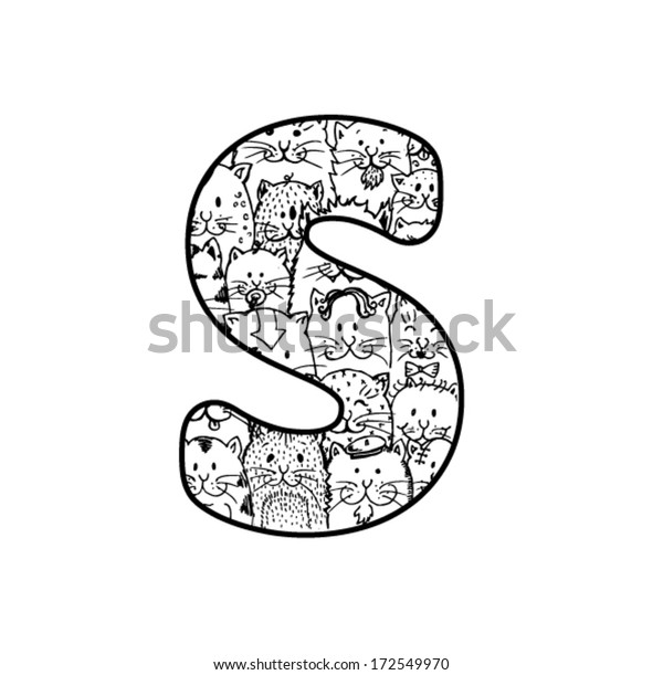 Cute Vector Cat Alphabet Letter S: เวกเตอร์สต็อก (ปลอดค่าลิขสิทธิ์ ...