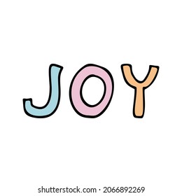 Cute Vector Color Lettering Joy Clipart Stock Vector (Royalty Free ...