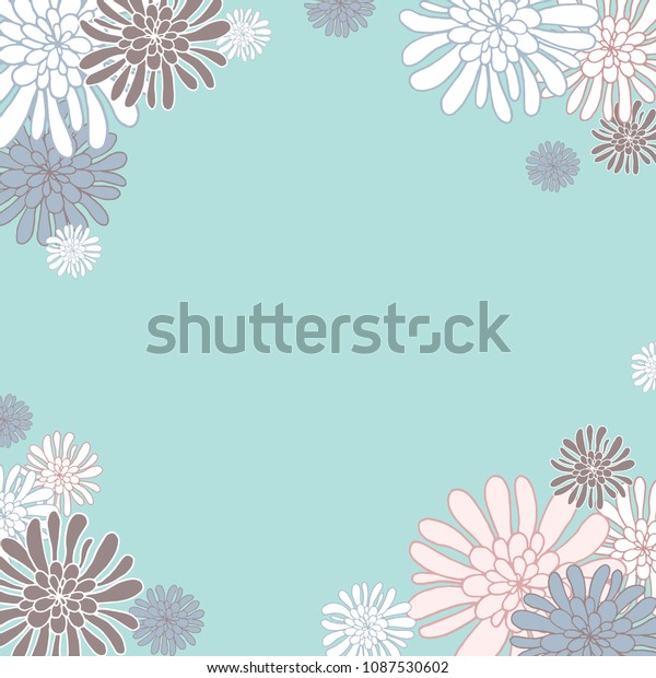 Cute Vector Floral Frame Pastel Color Stock Vector (Royalty Free ...
