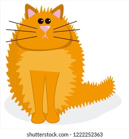 Cute Vector Illustration Fat Orange Fluffy Stock Vector (Royalty Free ...