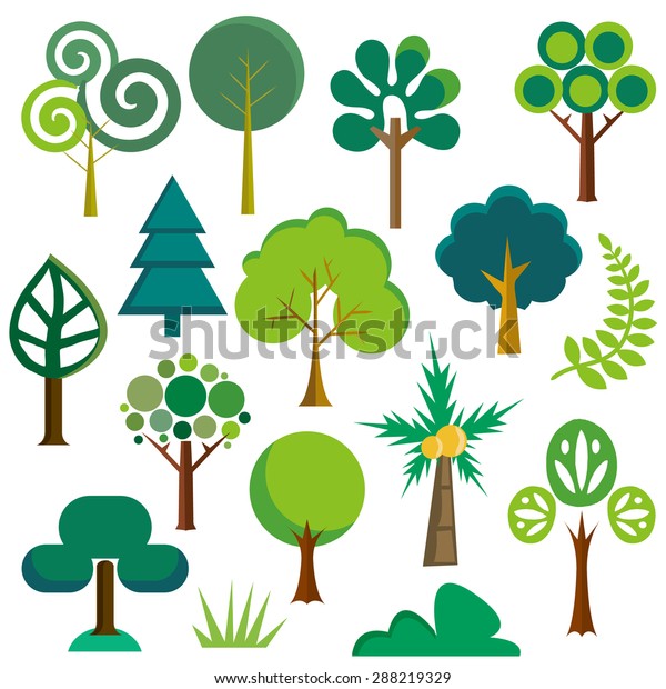 Cute Vector Illustration Minimalist Trees Plant Stock Vector (Royalty ...