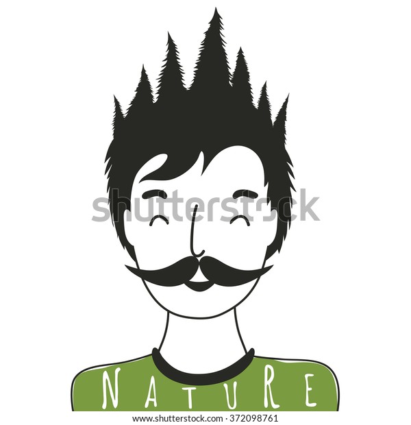 Cute Vector Illustration Smiley Face Man Stock Vector (Royalty Free ...