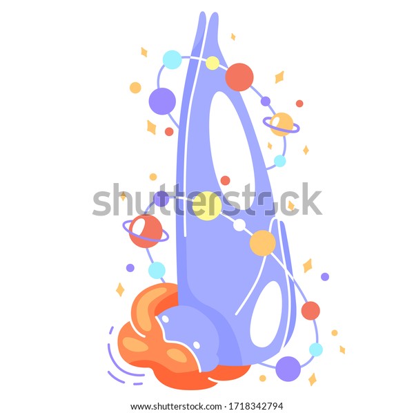 Cute Vector Isolated Illustration Fat Space Stock Vector (Royalty Free ...