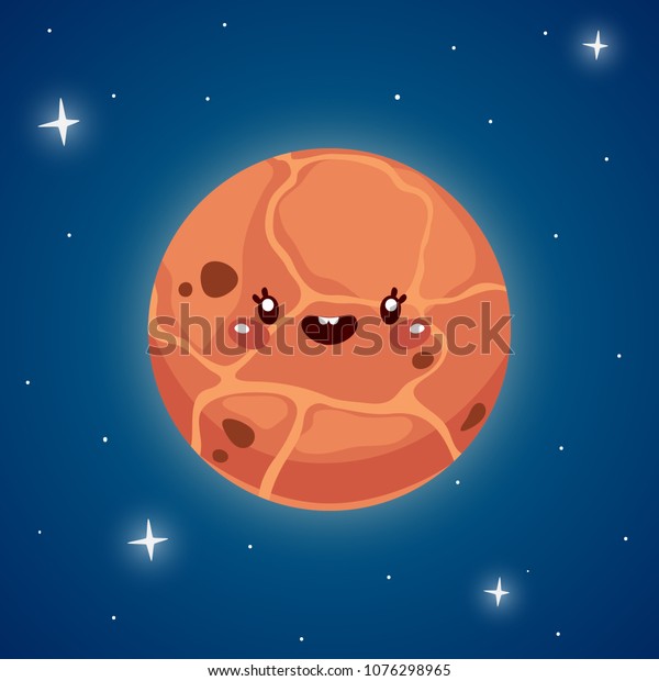 Cute Venus Space Planet Solar System Stock Vector (Royalty Free) 1076298965