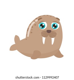 Cute Walrus Vector Illustration Stock Vector (Royalty Free) 1129992407
