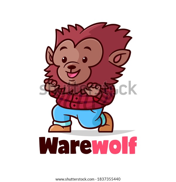 Cute Warewolf Wearing Red Flannel Shirt Stock Vector (Royalty Free ...