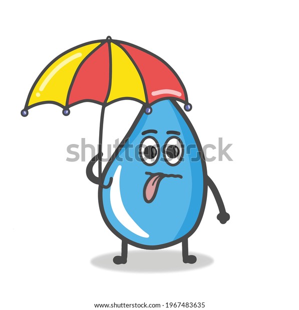 Cute Water Character Flat Cartoon Emoticon 库存矢量图（免版税）1967483635 ...