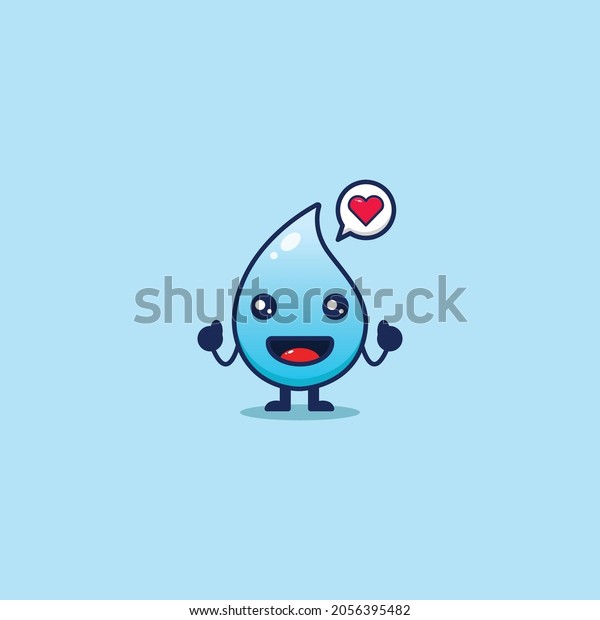 Cute Water Drop Happy Expression Isolated Stock Vector (Royalty Free ...