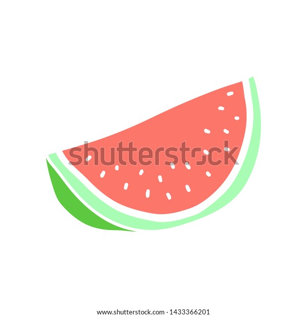 Cute Watermelon Drawing Watermelon Slice Illustration Stock Vector ...