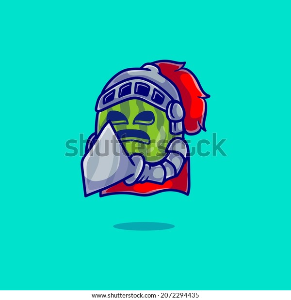 Cute Watermelon Knight Illustration Suitable Cute Stock Vector (Royalty ...