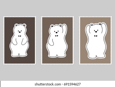 Cute White Bear Cartoon Vector Stock Vector (Royalty Free) 691594627 ...