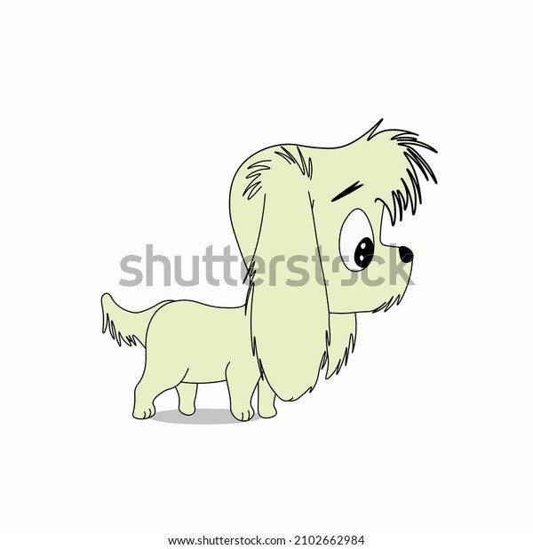 Cute White Cartoon Dog Vector Illustration: เวกเตอร์สต็อก (ปลอดค่า ...