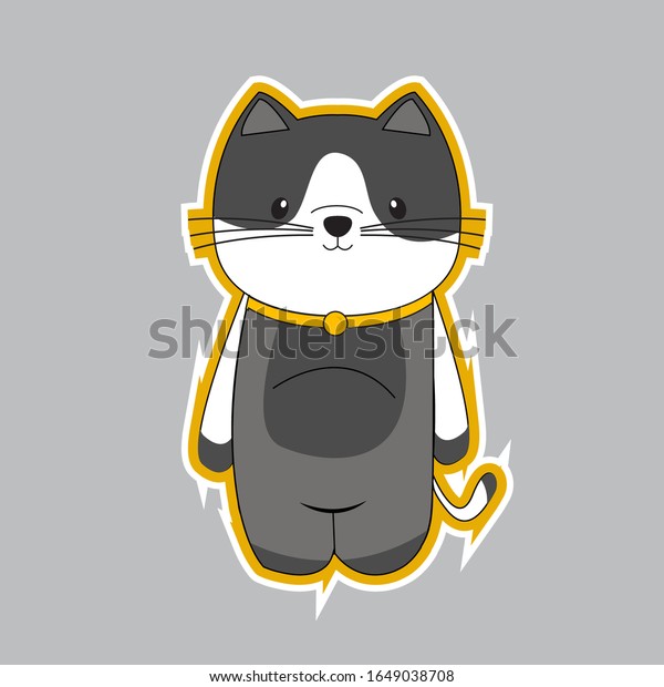Cute White Cat Characters Isolated On Stock Vector (Royalty Free ...