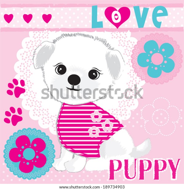 Cute White Dog Vector Illustration Stock Vector (Royalty Free) 189734903