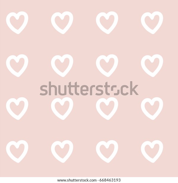 Cute White Hearts Vector Seamless Pattern Stock Vector (Royalty Free ...