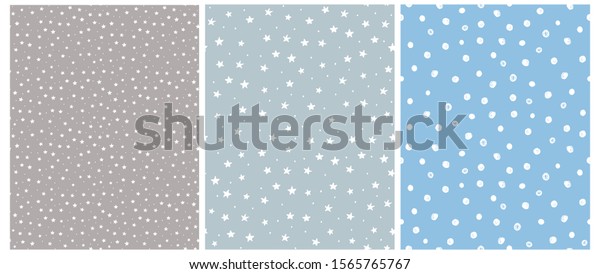 Cute White Stars Dots Seamless Vector Stock Vector (Royalty Free ...
