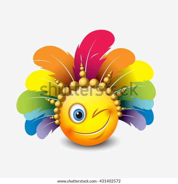 Cute Winking Emoticon Isolated On White Stock Vector (Royalty Free ...