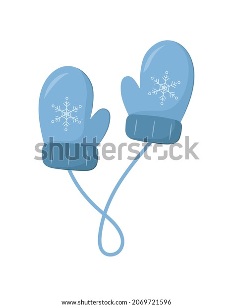 Cute Winter Mittens Flat Cartoon Style Stock Vector (Royalty Free ...