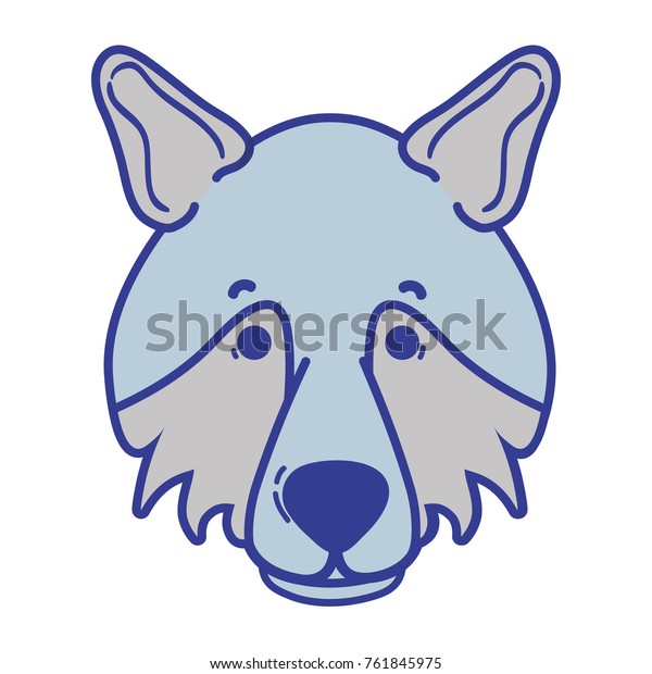 Cute Wolf Head Wild Animal Vector Stock Vector (Royalty Free) 761845975 ...