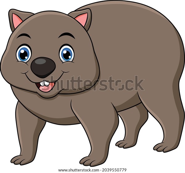 Cute Wombat Animal Cartoon Vector Illustration Stock Vector (Royalty ...