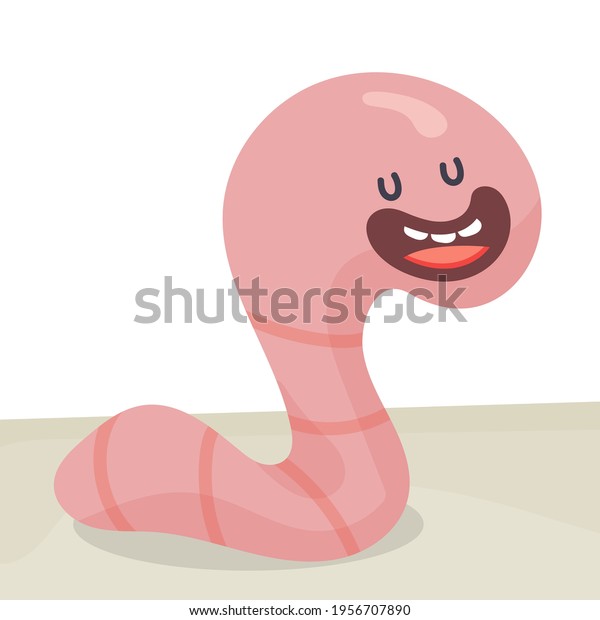 Cute Worm Worm Smiles Vector Illustration Stock Vector (Royalty Free ...
