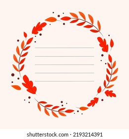 Cute Wreath Template Notepad Decoration Stock Vector (Royalty Free) 2193214391 | Shutterstock