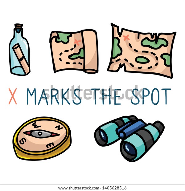 Cute X Marks Spot Cartoon Vector Stock Vector (Royalty Free) 1405628516 ...