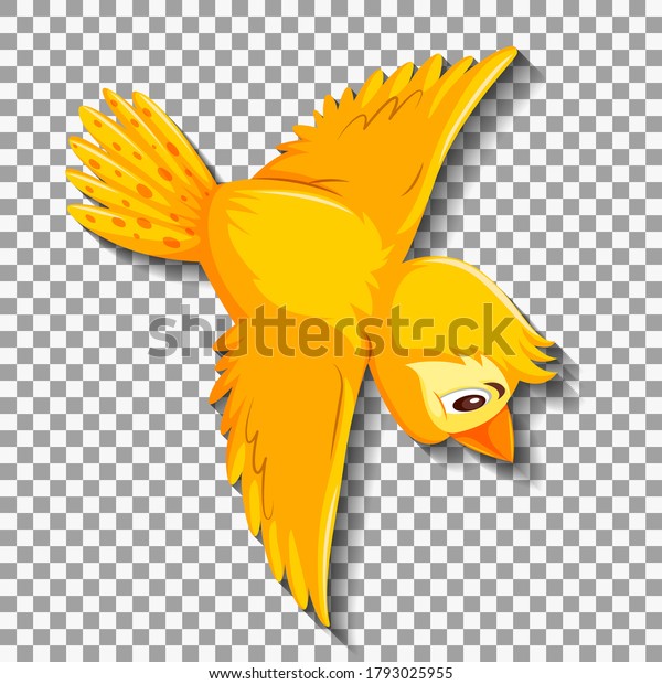 Cute Yellow Bird Cartoon Character Illustration Stock Vector (Royalty ...