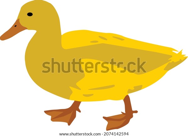 Cute Yellow Duck Vector Illustration On Stock Vector (Royalty Free ...
