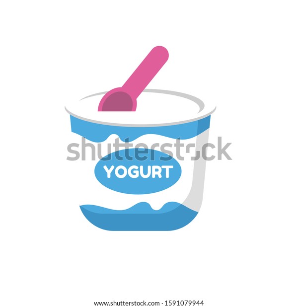 Cute Yogurt Vectorisolated On White Background Stock Vector (Royalty ...
