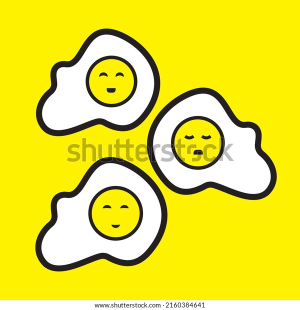 Cute Yolks Characters Faces Emotions: เวกเตอร์สต็อก (ปลอดค่าลิขสิทธิ์ ...
