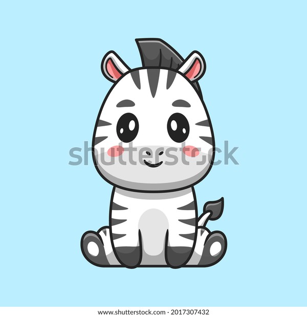 Cute Zebra Sitting Cartoon Vector Icon: เวกเตอร์สต็อก (ปลอดค่าลิขสิทธิ์ ...