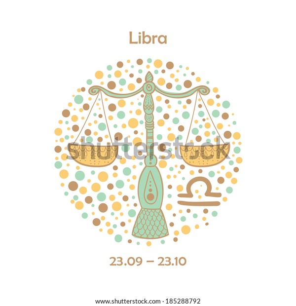 Cute Zodiac Sign Libra Vector Illustration Stock Vector (Royalty Free ...