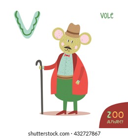 Cute Zoo Alphabet Vector V Letter Stock Vector (Royalty Free) 432727867 ...