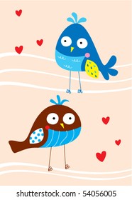 Cutie Bird Couple Stock Vector (Royalty Free) 54056005 | Shutterstock
