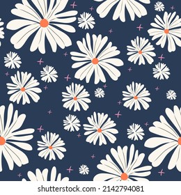 Cutie Hippie Daisy Seamless Pattern Floral Stock Vector (Royalty Free ...