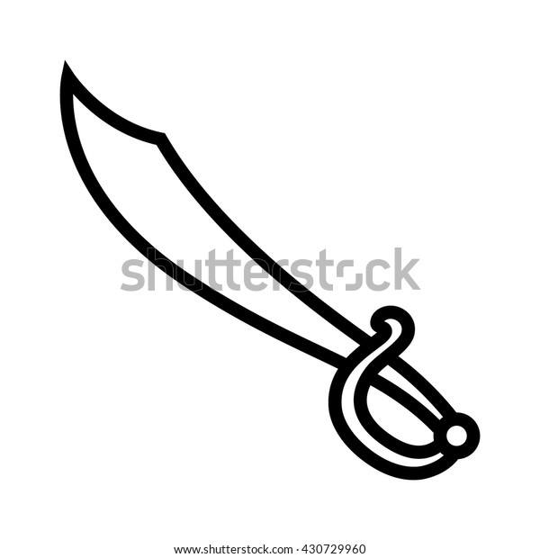 Cutlass Pirate Sword Line Art Vector Stock Vector (Royalty Free) 430729960