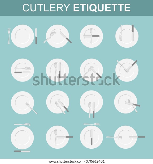 Cutlery Etiquette Dining Set Various Options Stock Vector (Royalty Free ...