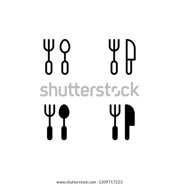 Cutlery Icon Logo Vector Symbol Including Stock Vector (Royalty Free ...