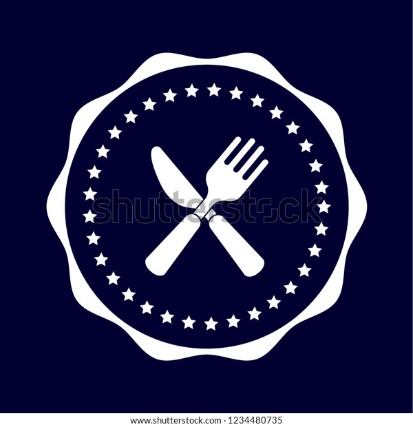 Cutlery Iconemblem Label Badgesticker Logo Designed Stock Vector ...