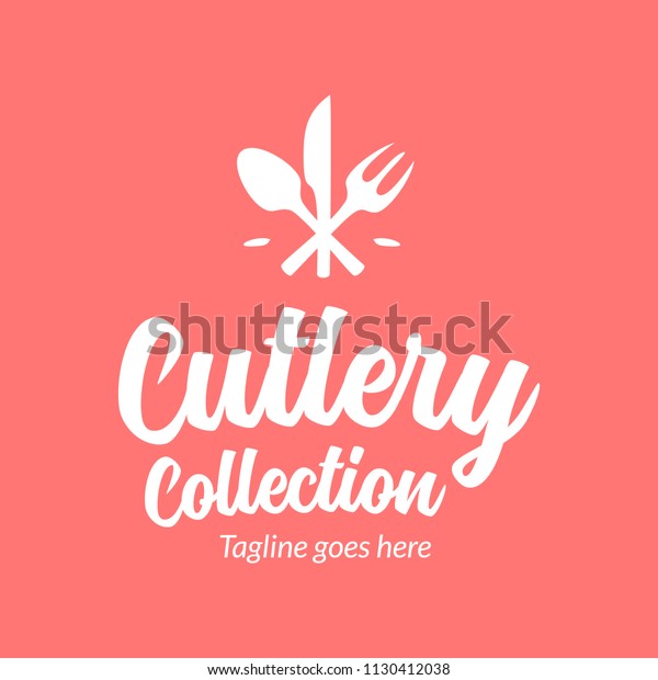 Cutlery Logo Template Abstract Fork Spoon Stock Vector (Royalty Free ...